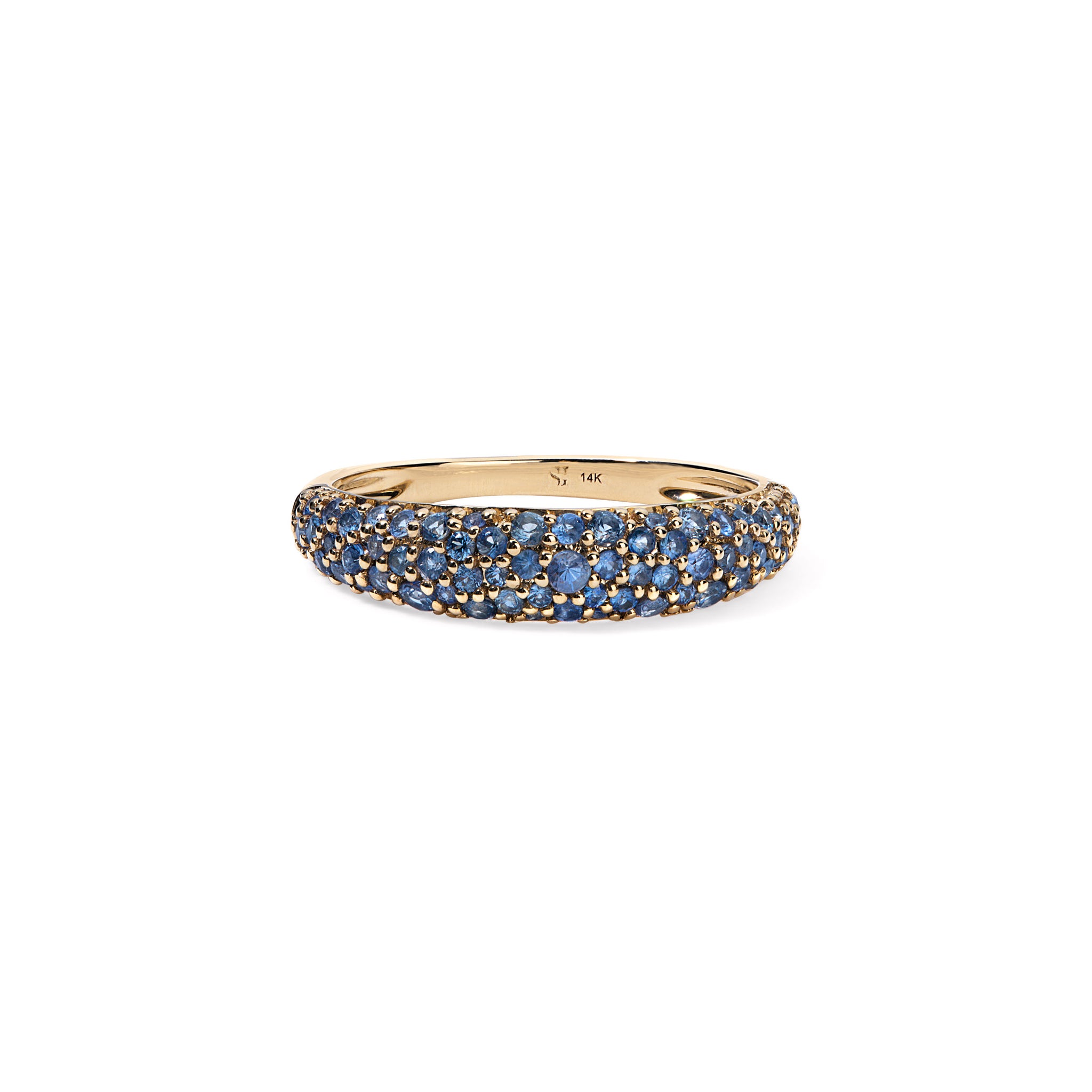 Blue Sapphire Pave Stack Ring