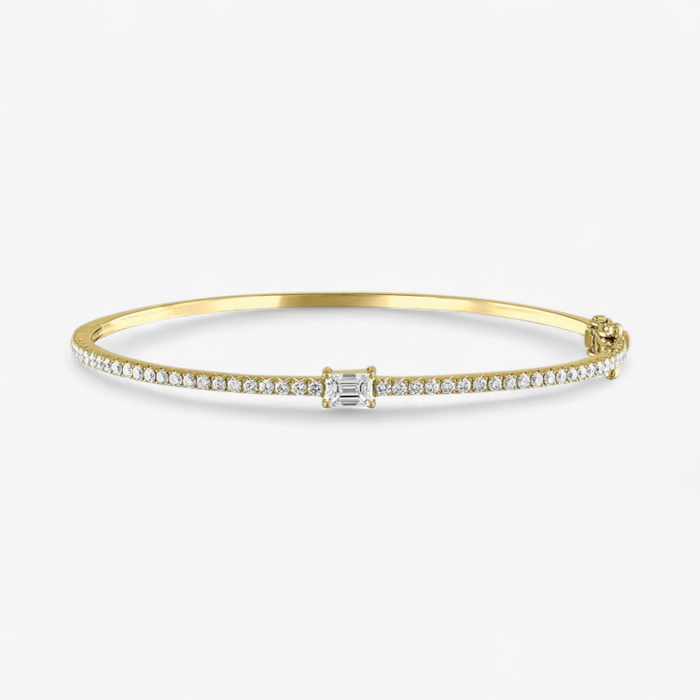 Ivy Diamond Bangle with Emerald Cut Center | Stephanie Gottlieb
