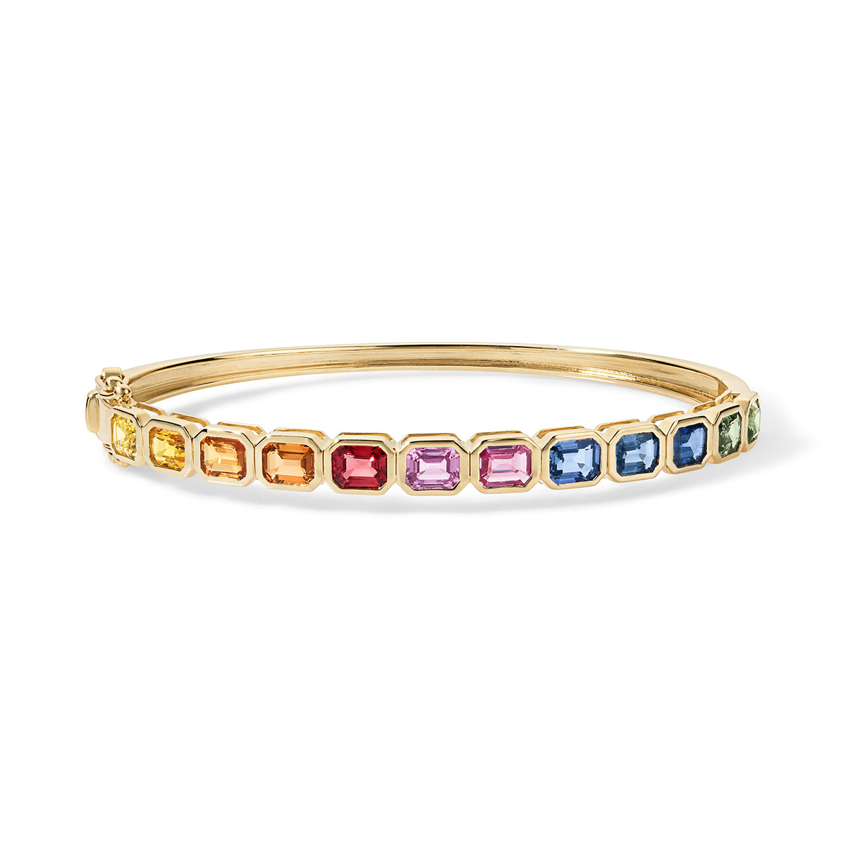 Gemma Rainbow Emerald Bangle