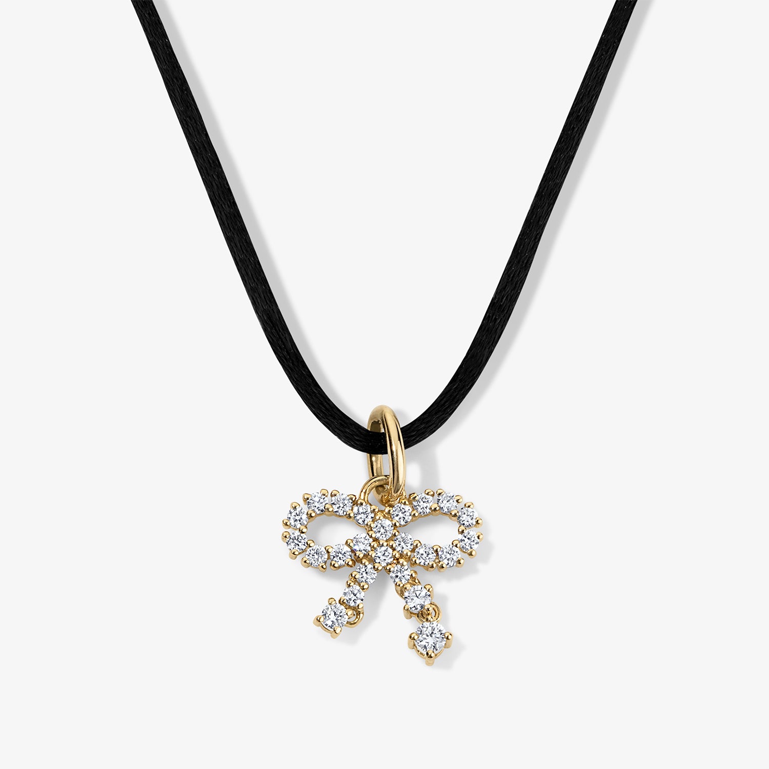 Gold Diamond Bow Pendant Charm | Stephanie Gottlieb | Stephanie Gottlieb