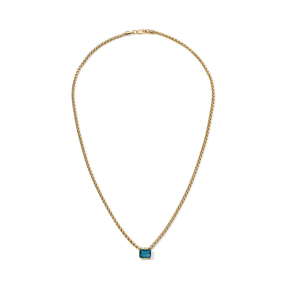 Gemstone Box Chain Necklace