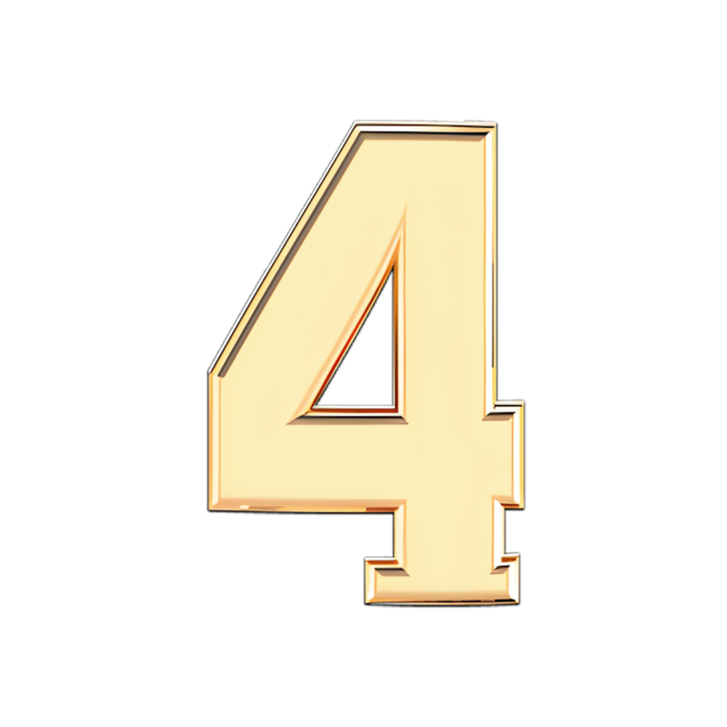 Solid Number 4 Slider Necklace Charm
