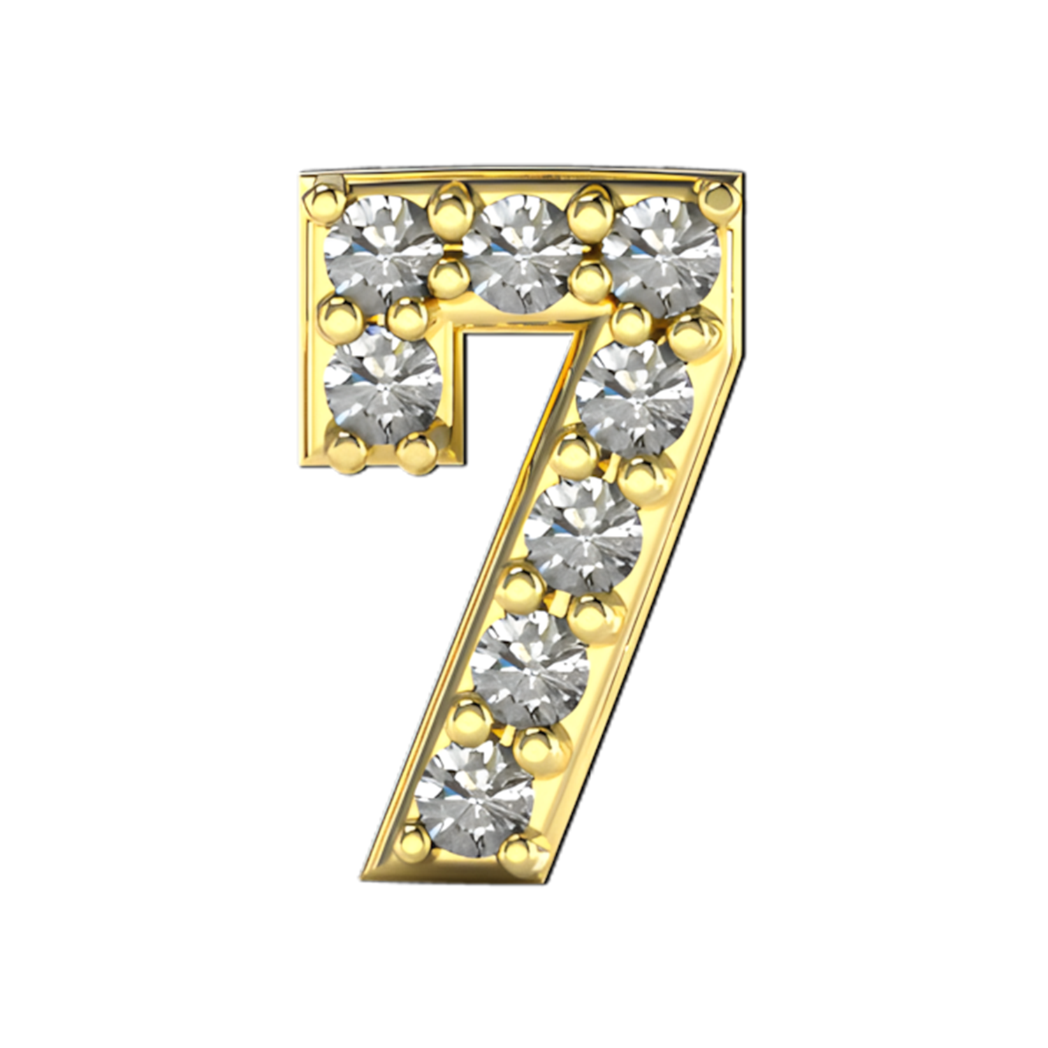 Pave Number 7 Slider Necklace Charm | Stephanie Gottlieb