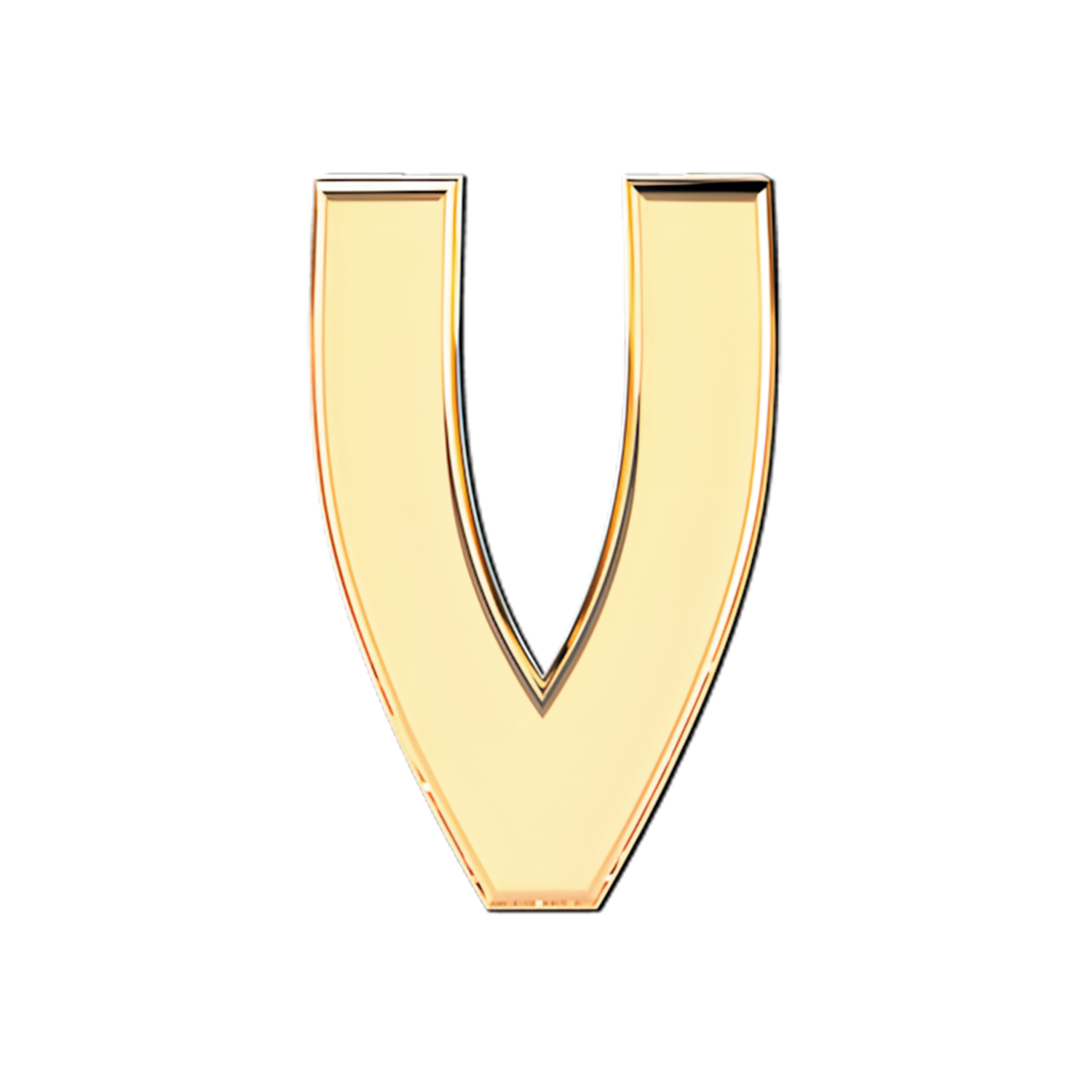 Solid Letter V Slider Necklace Charm