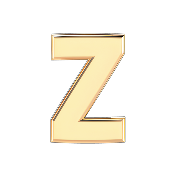 Solid Letter Z Slider Necklace Charm