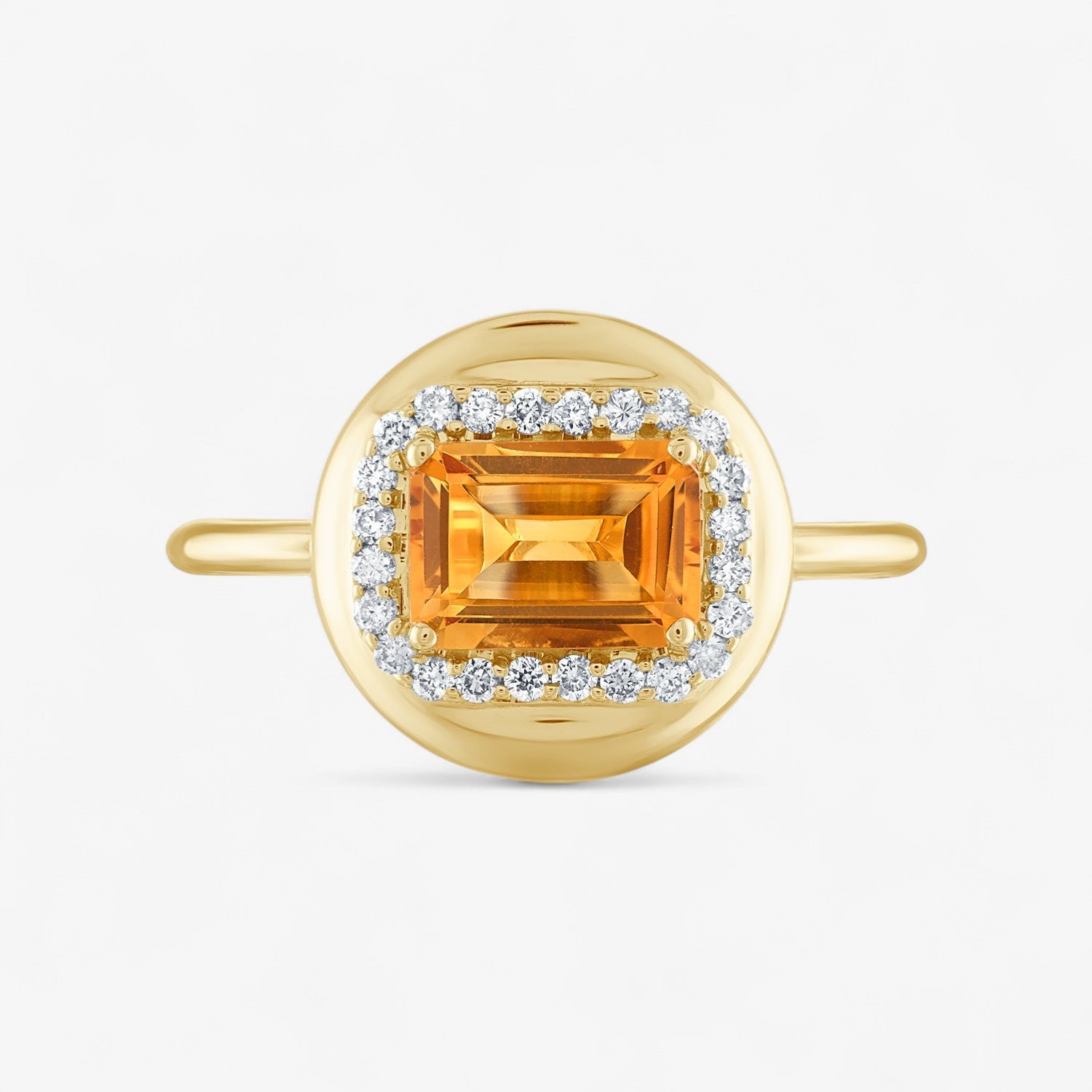 Mini Candy Button Emerald-Cut Ring in 14K Gold | Stephanie Gottlieb