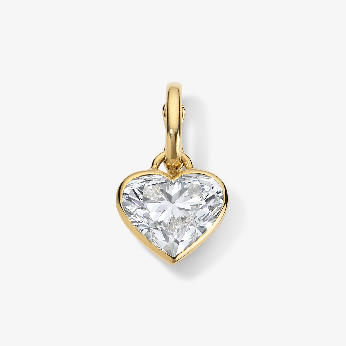 Margot Large Diamond Heart Bezel Charm | Stephanie Gottlieb