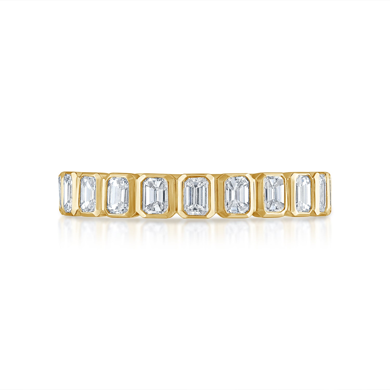 Bezel Set Emerald Eternity Band