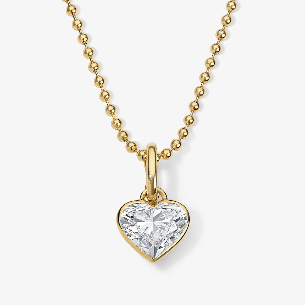 Margot Large Diamond Heart Bezel Charm | Stephanie Gottlieb