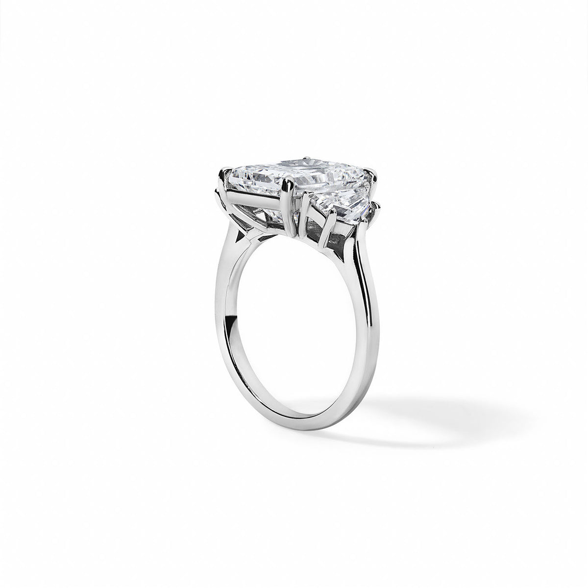 4.01CT Radiant Cut With Epaulette Side Stones Engagement Ring