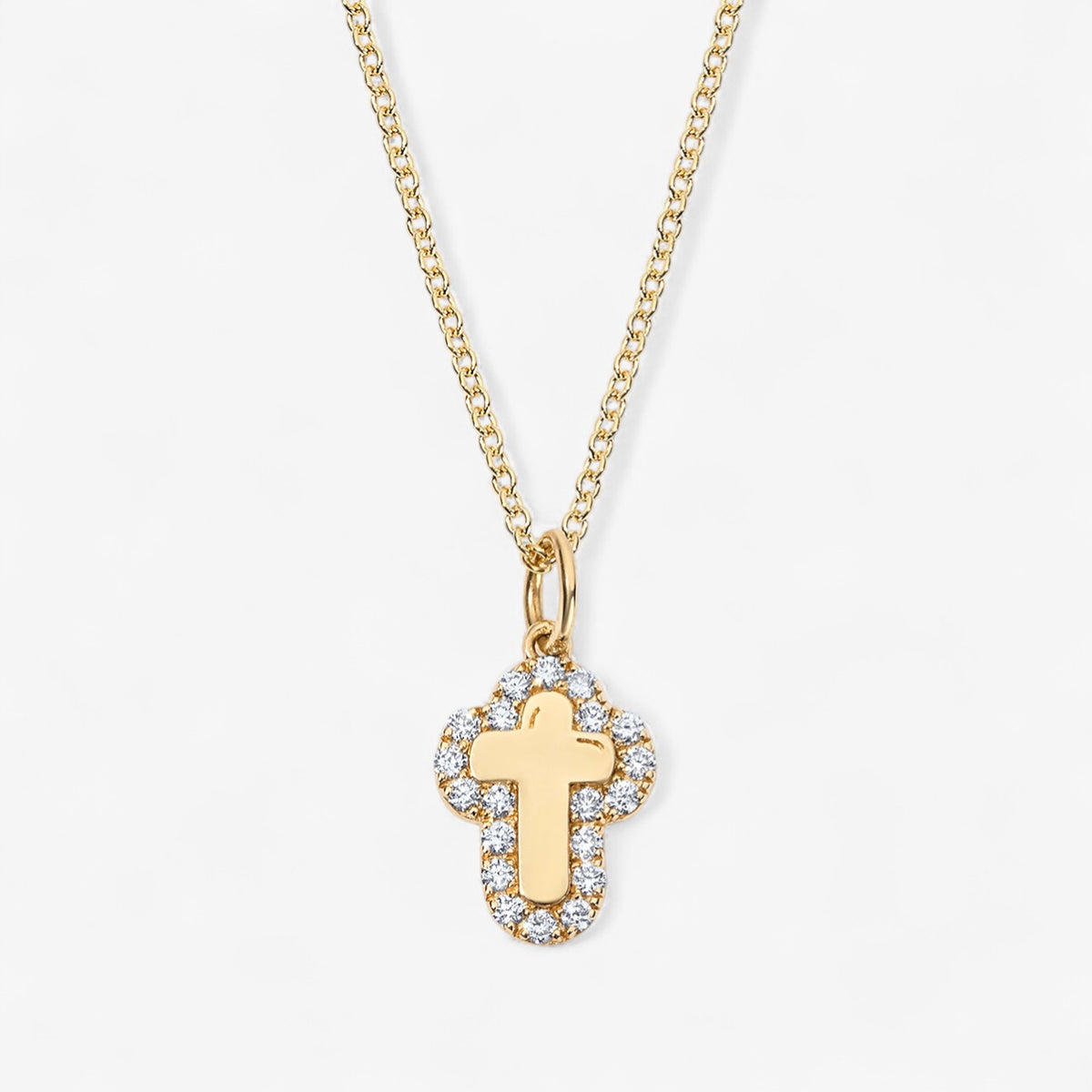 Small Bubble Cross Charm With Chain | Stephanie Gottlieb