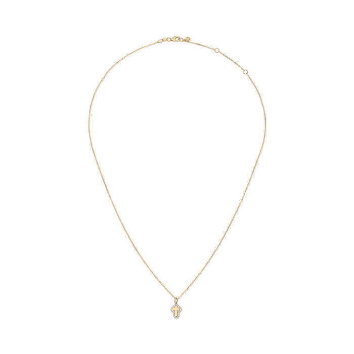 Small Bubble Cross Charm With Chain | Stephanie Gottlieb