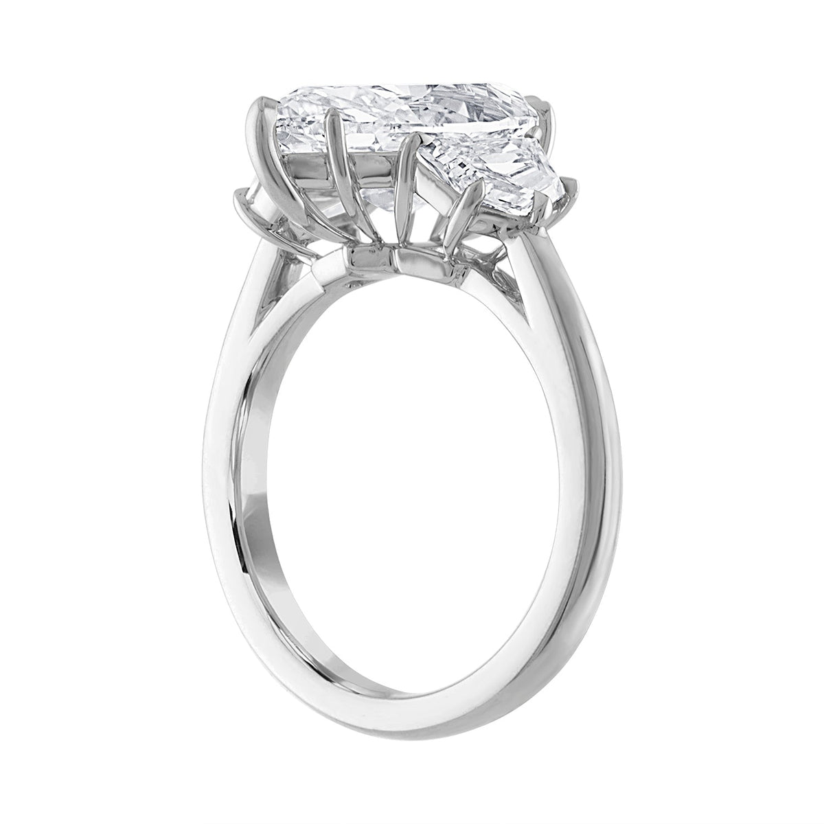 Engagement Ring Setting with Epaulette Side Stones