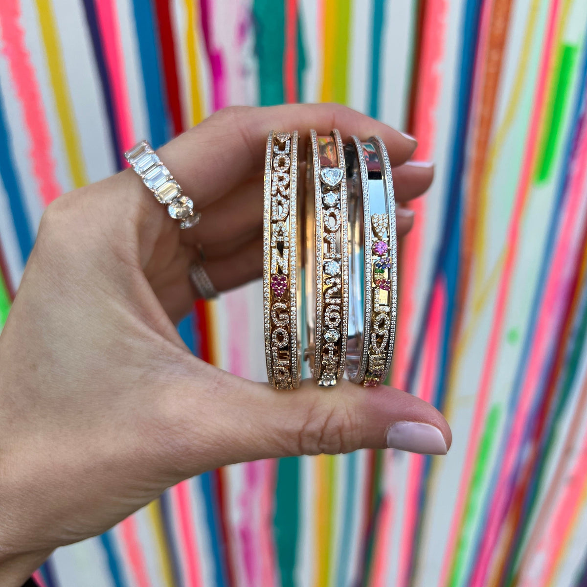 Mini Personalized Pave Slider Bangle™ – Stephanie Gottlieb