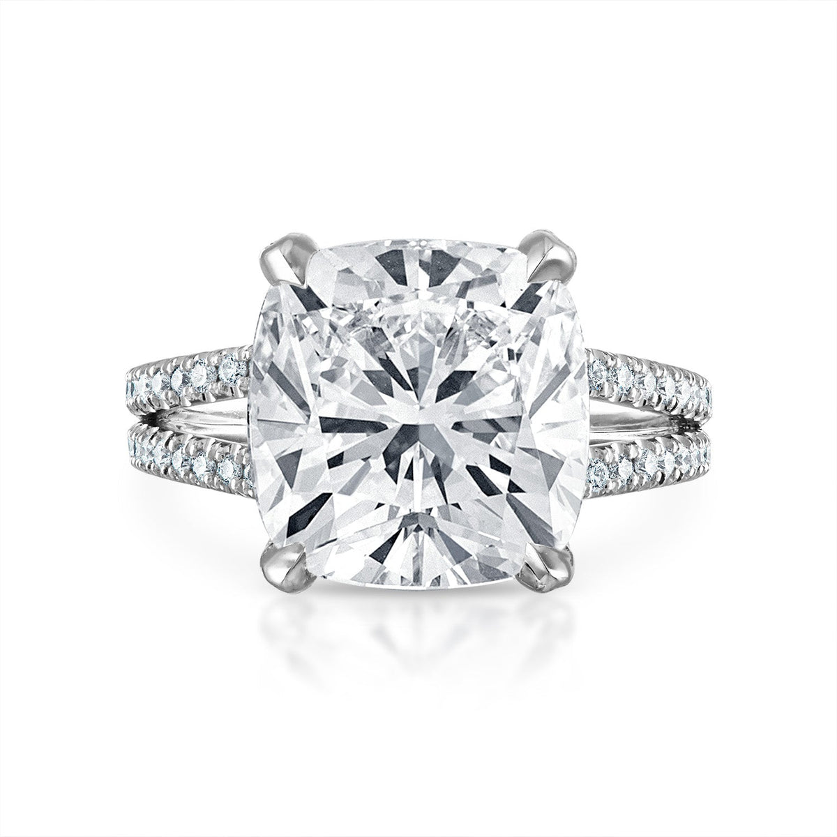 Pave Split Shank Engagement Ring