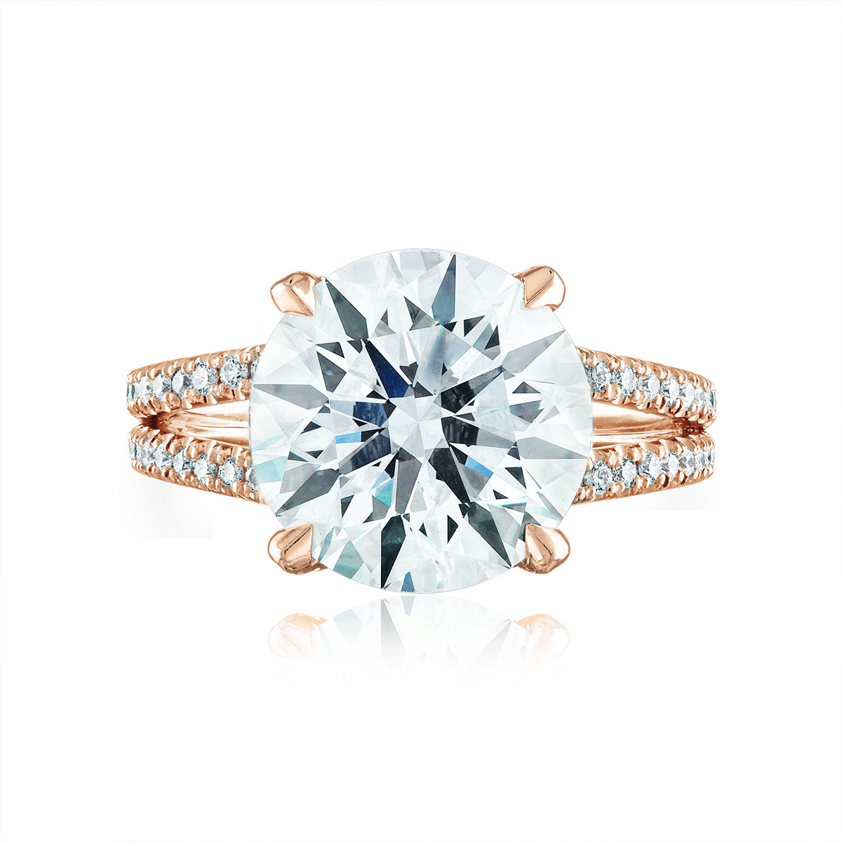 Pave Split Shank Engagement Ring