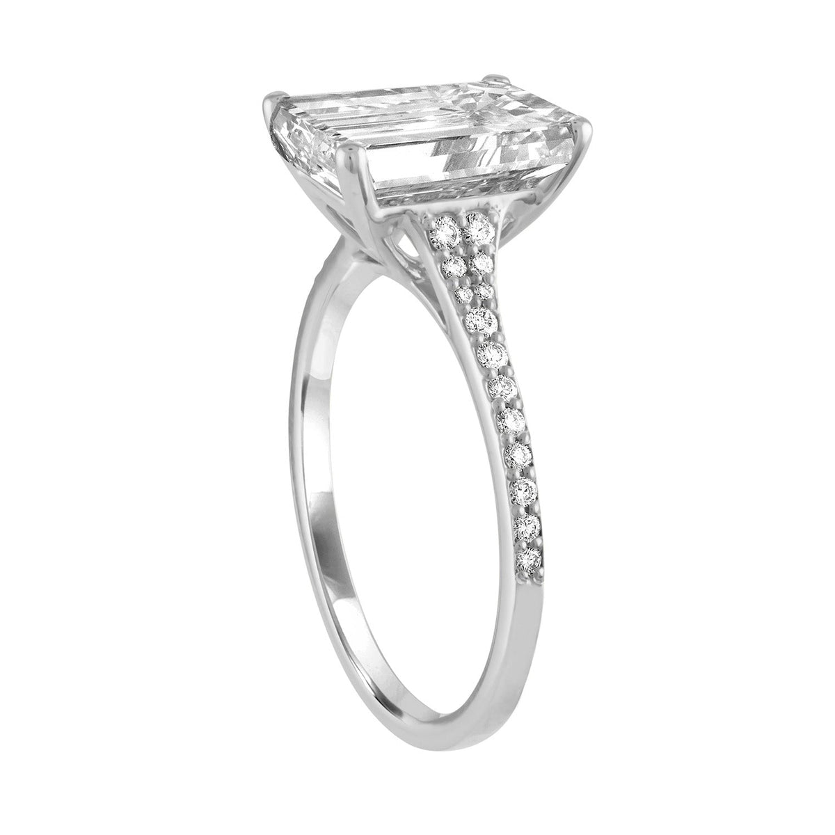Tapered Pave Engagement Ring