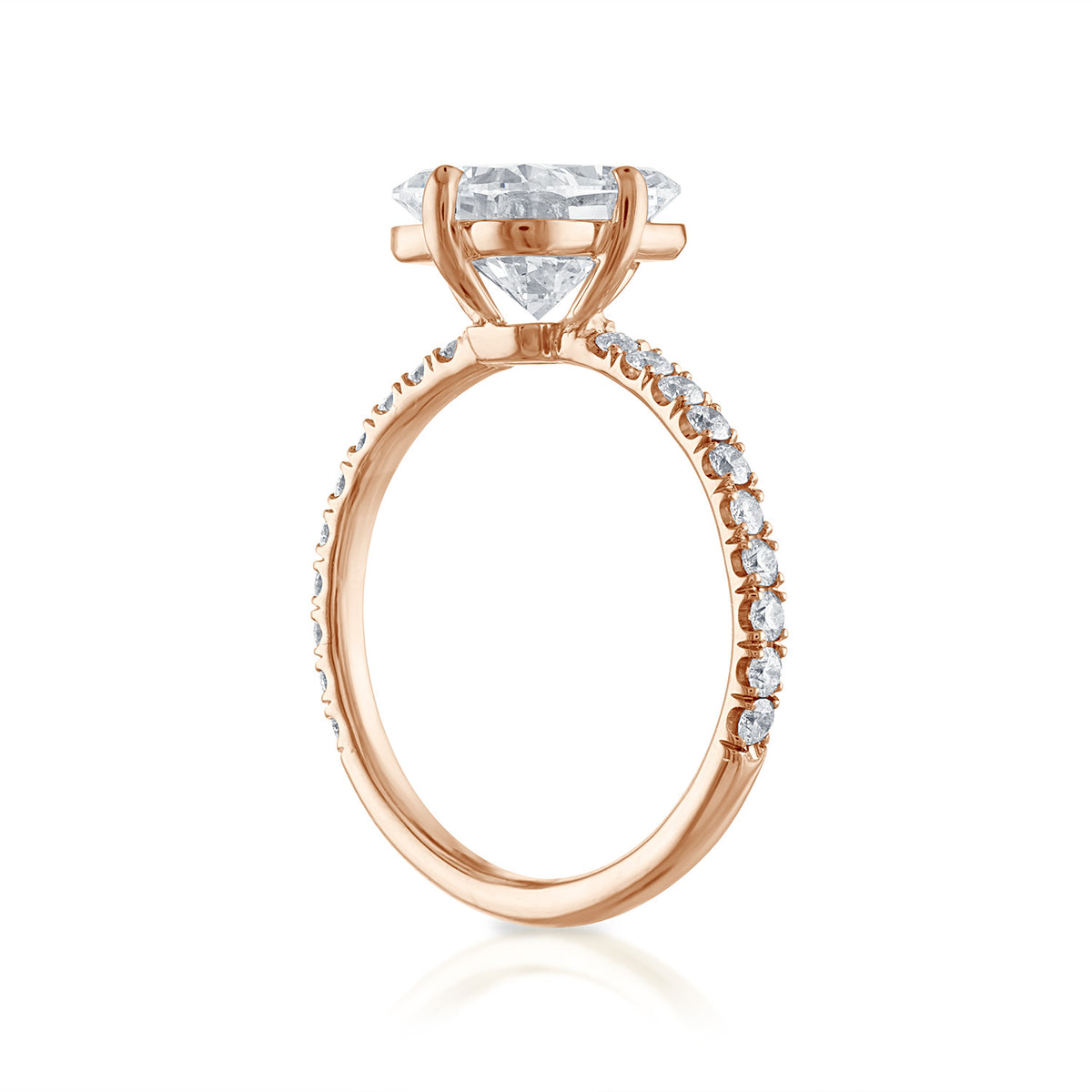 2.01ct Cushion Cut Pave Compass Setting Engagement Ring