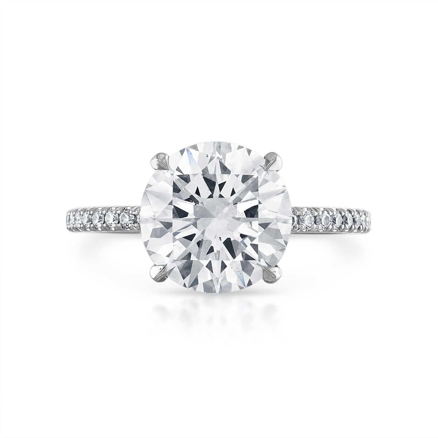 Round Cut Pave Engagement Rings